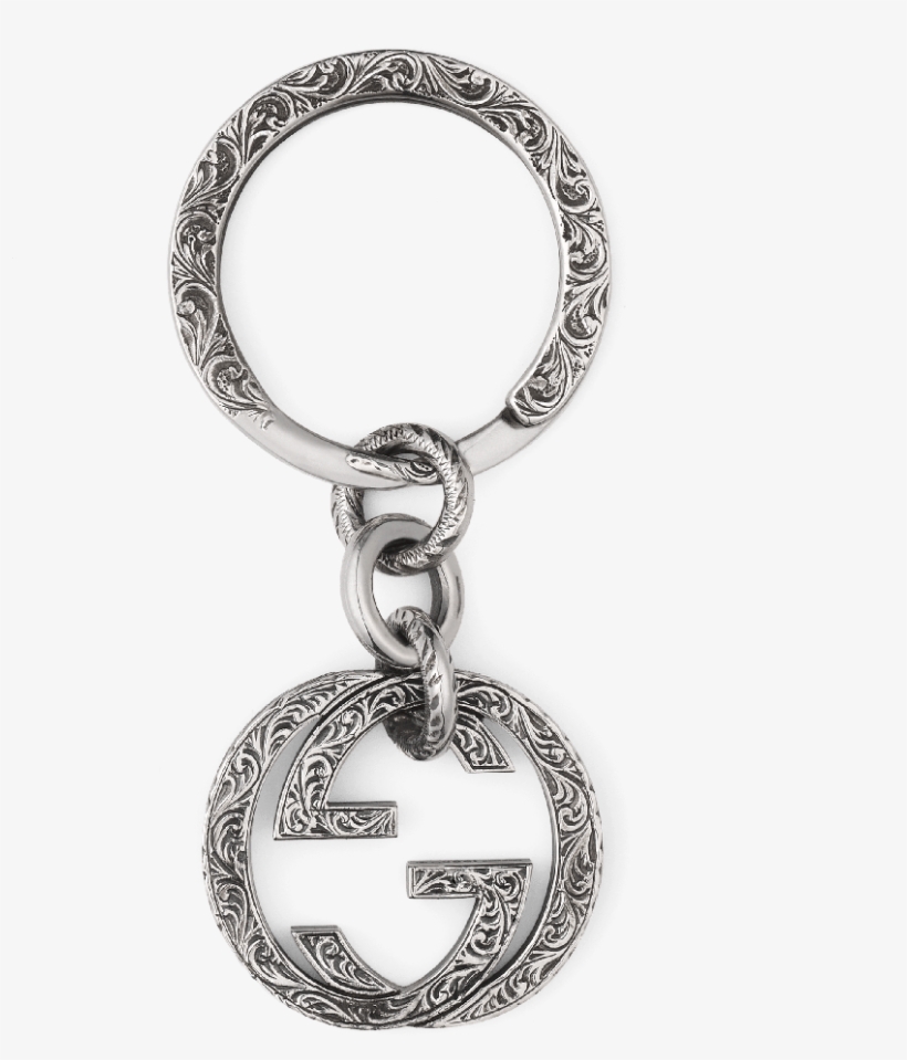 Gucci Interlocking G Silver Filigree Keyring - Gucci Interlocking G ...