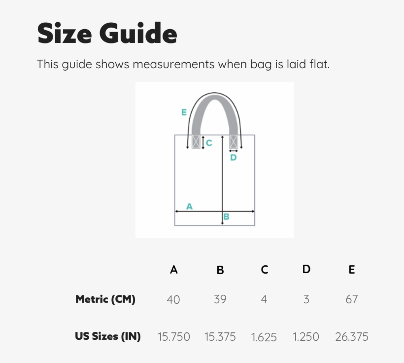 Size Guide - Tote Bag - Free Transparent PNG Download - PNGkey