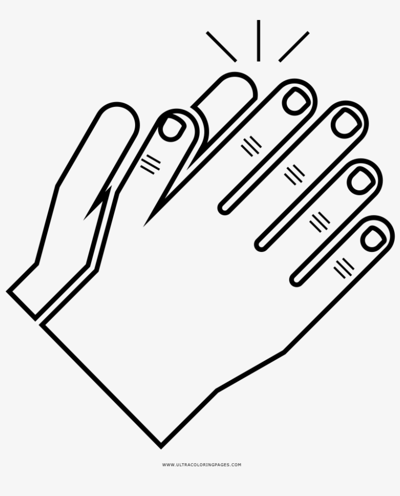 Clapping Hands Coloring Page - Free Transparent PNG Download - PNGkey