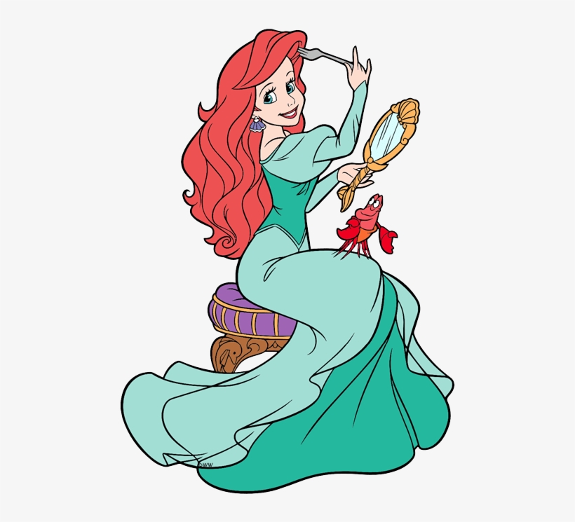 Ariel Combing Her Hair With A Fork - Free Transparent PNG Download - PNGkey