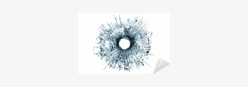 Bullet Hole In Glass Isolated On White Sticker • Pixers® - Bullet Hole ...