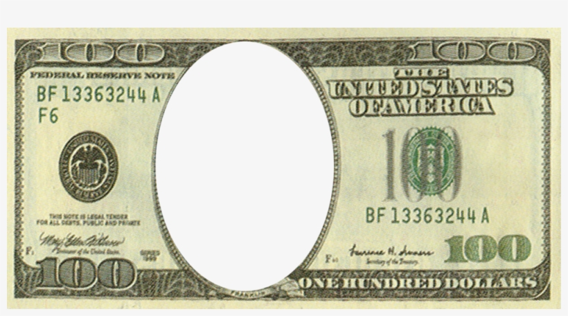 Share This Image - 100 Dollar Bill With No Face - Free Transparent PNG ...