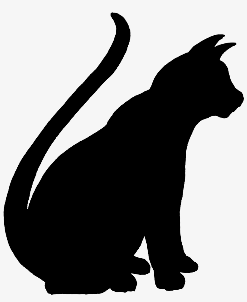 Cat Silhouette Sitting - Sitting Cat Silhouette Png - Free Transparent ...