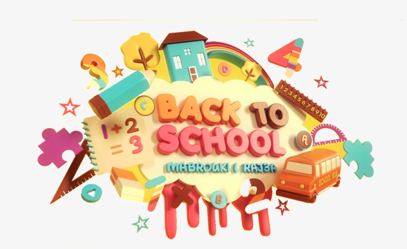 Cartoon Pink School Scene Design Illustration - Back To School Behance ...