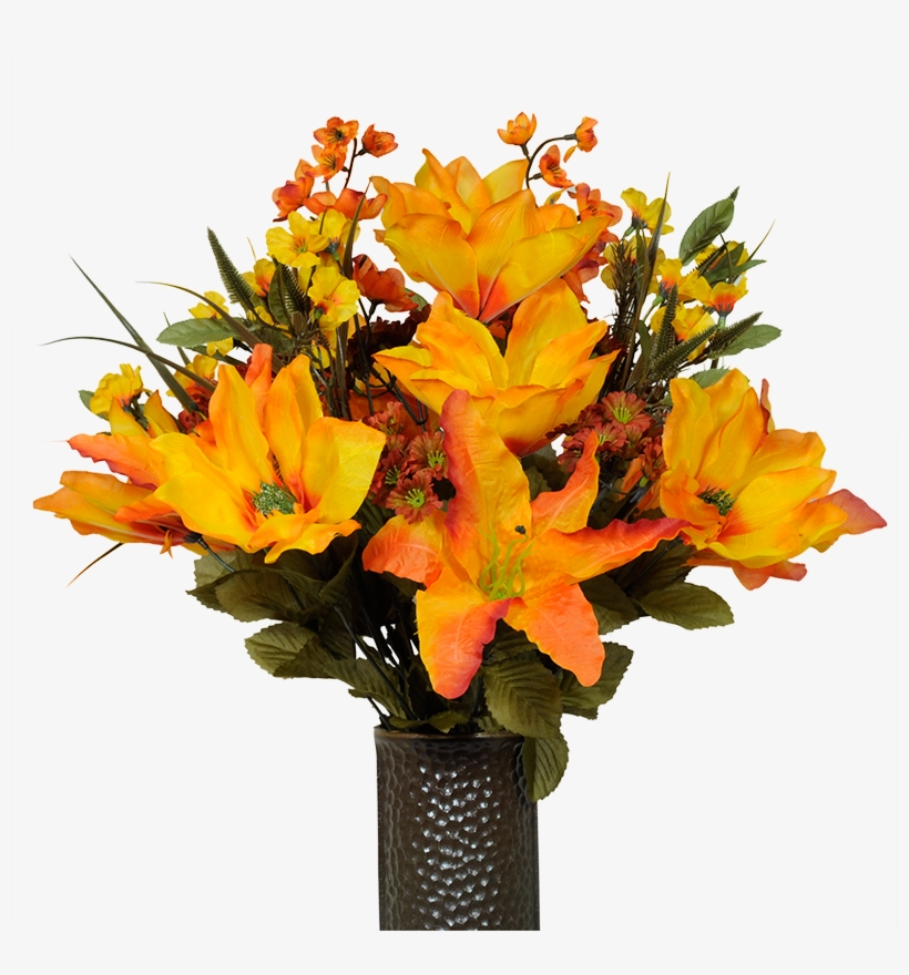 Orange Magnolia & Orange Stargazer Lily - Ruby's Silk Flowers Orange ...
