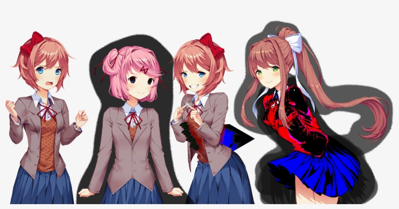 Fun[fun] Natsuki, Sayori And Monika Vs Evil Sayori - Evil Sayori - Free Transparent PNG Download ...