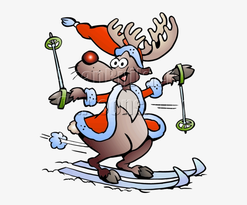 Skiing Reindeer - Free Transparent PNG Download - PNGkey