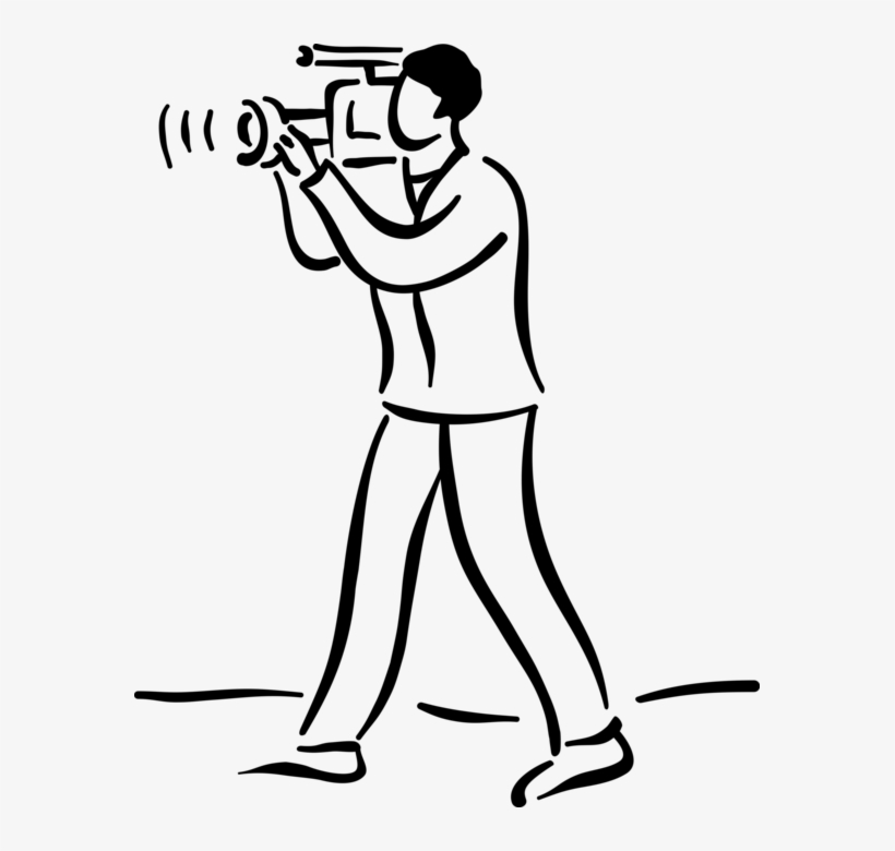 Vector Illustration Of Television Broadcast Tv Cameraman - Camera Man ...