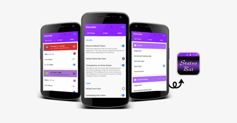 Status Bar Is The Powerful Android App Allows You To - Iphone - Free ...