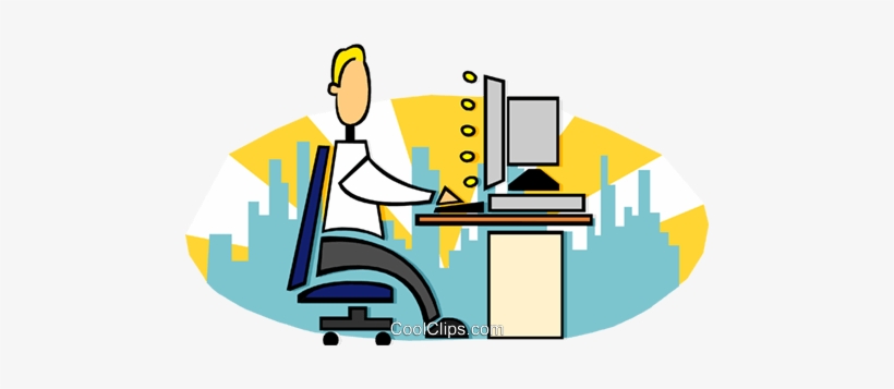Office Work Royalty Free Vector Clip Art Illustration - Escritório ...