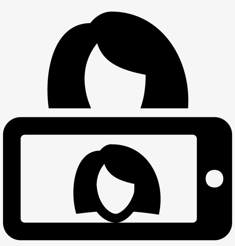 It's And Image Of A Woman With A Cell Phone In Front - Selfie Icon Png ...