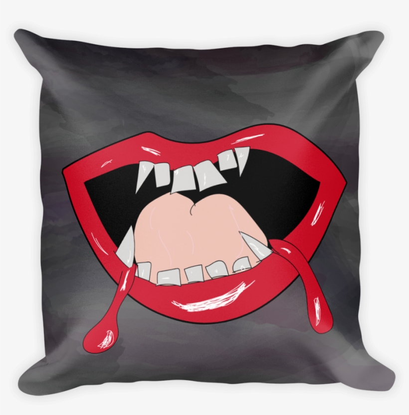 Vampire Lips Dark Square Pillow - Square Pillow - Free Transparent PNG ...