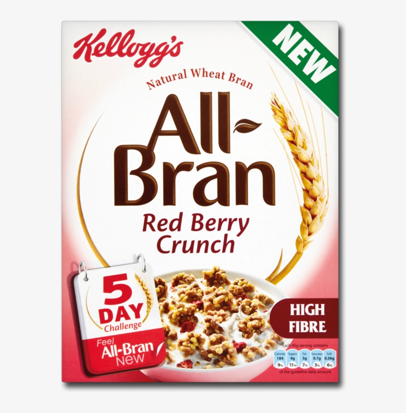 Kellogg's All-bran Red Berry Crunch 340g - All Bran - Free Transparent ...