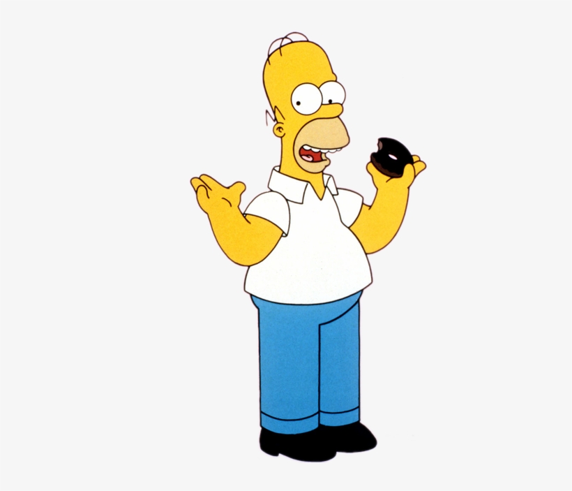 Homer Simpson - Homer Simpson Chocolate Donut - Free Transparent PNG ...