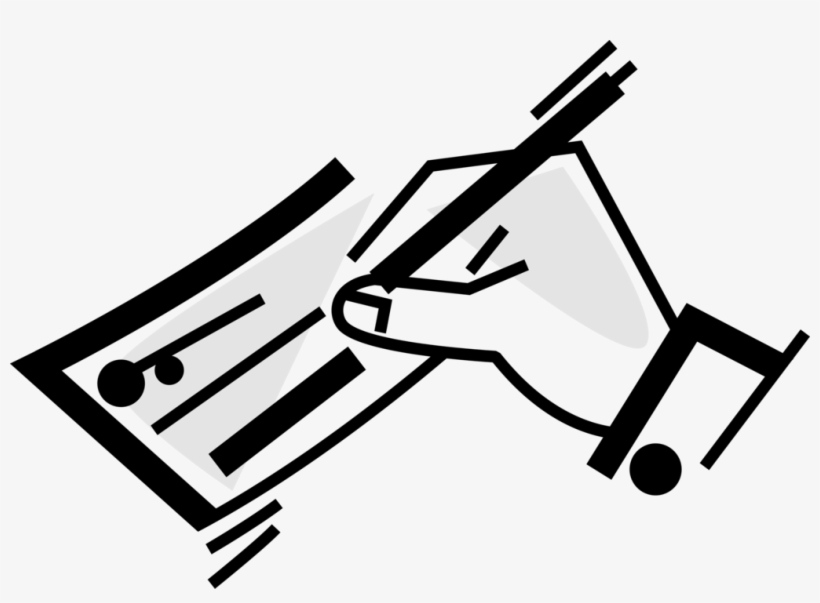 Vector Illustration Of Hand Writes Financial Check - Cheque - Free ...