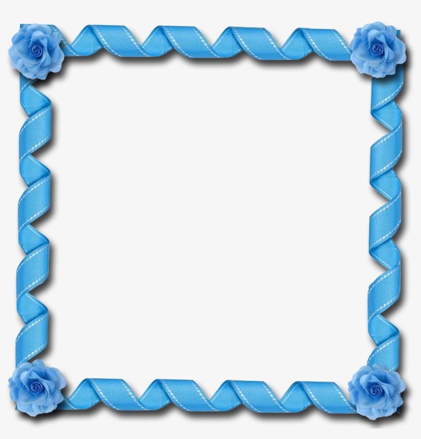 Picture Frame Ribbon - Light Blue Flowers - Free Transparent PNG ...