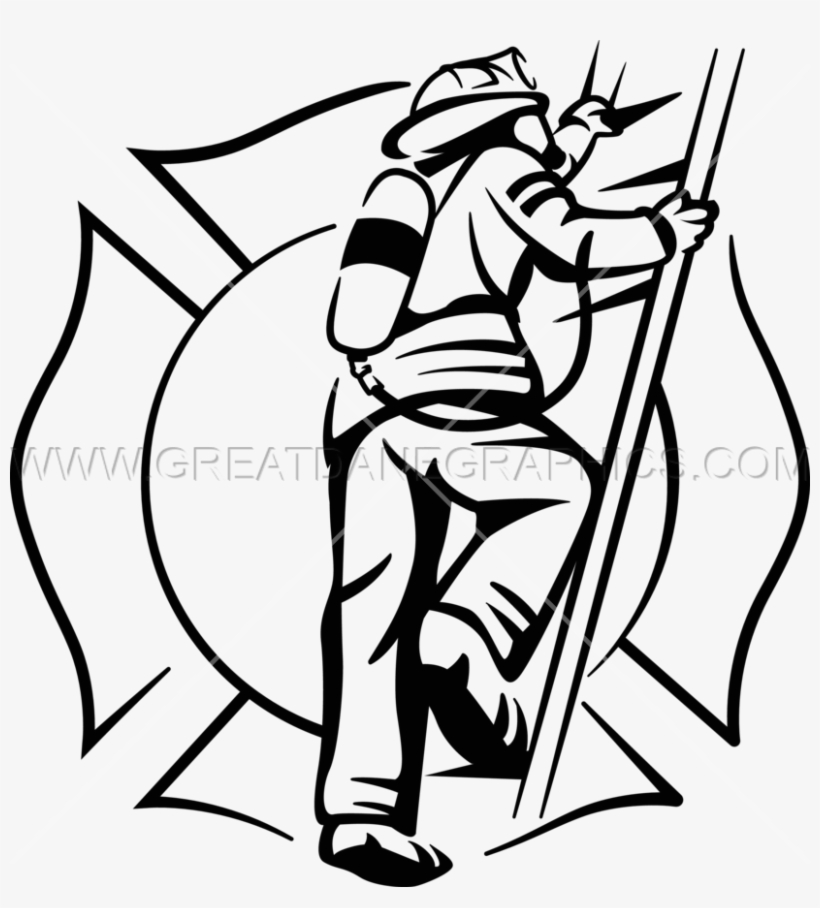 Firefighter Clipart Ladder - Fireman Helping Drawing - Free Transparent ...