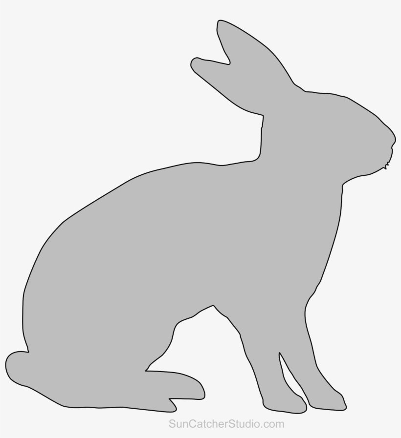 Rabbit Bunny Pattern Outline Clip Art Printable Downloadable - Dog ...