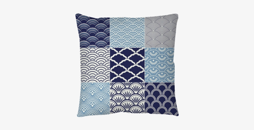 Japanese Seamless Ocean Wave Pattern Pillow Cover • - Японские Узоры На ...