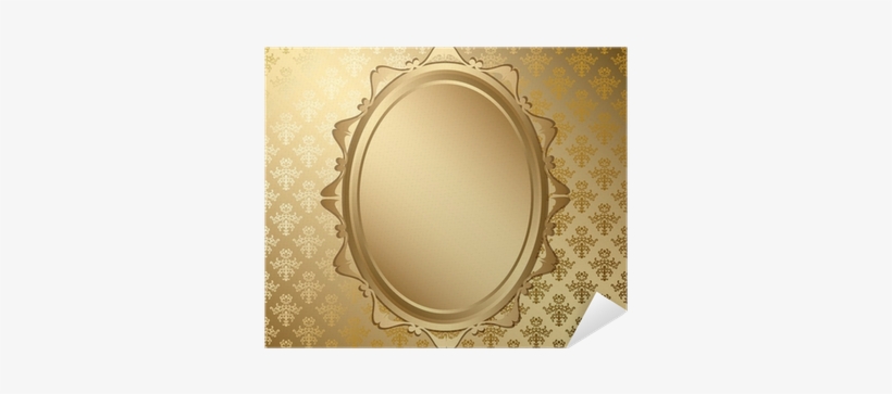 Oval Golden Frame On Gold Pattern - Vector Graphics - Free Transparent ...