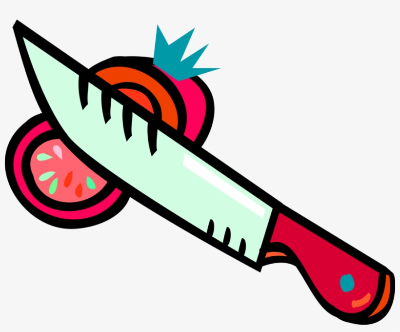 Vector Illustration Of Kitchen Kitchenware Knife Cuts - Example Of ...