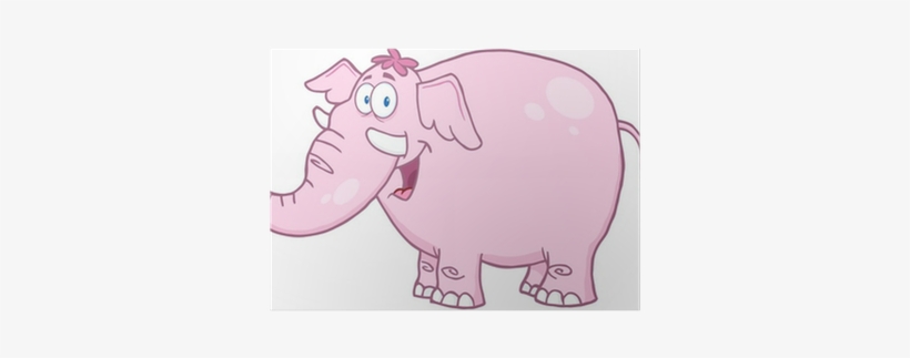 Happy Pink Elephant Cartoon Mascot Character Poster - Pink Elephant ...
