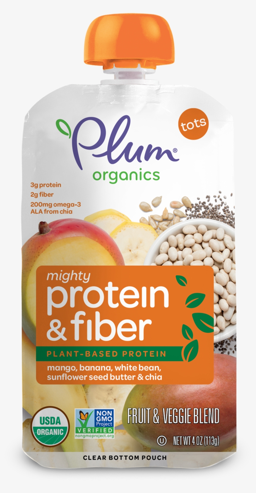 Mighty Protein & Fiber - Plum Organics - Free Transparent PNG Download ...
