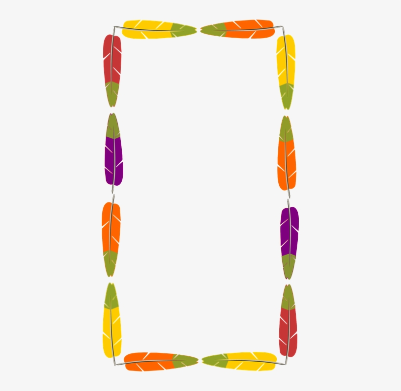 Marco, Plumas, Frontera, Colores - Feather Border Clipart - Free ...