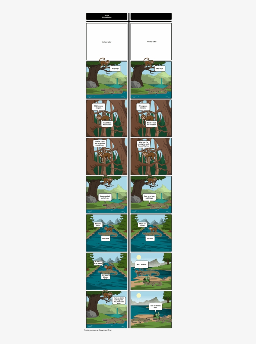 It Basically Showed A Comic Strip Of My Version Of - Monkey And The ...