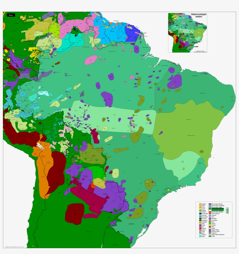 Linguistic Map Of Brazil - Free Transparent PNG Download - PNGkey