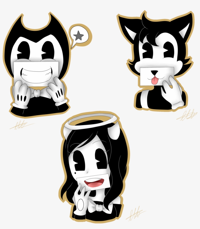 Cartoon Trio Posing With Cute Mouth Expressions Drawing - Digital Art ...