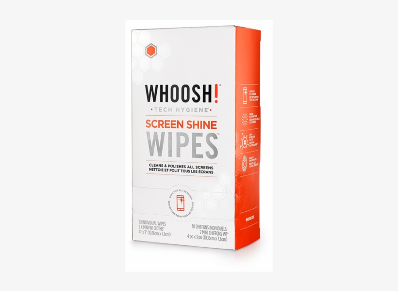 Whoosh! Screen Shine Wipes 30 Wipes With 2x Mini W! - Free Transparent ...