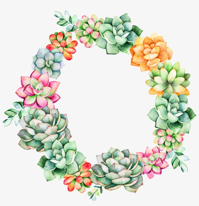 Succulent Garland Cartoon Transparent - Succulent Brooch Plant Jewerly ...