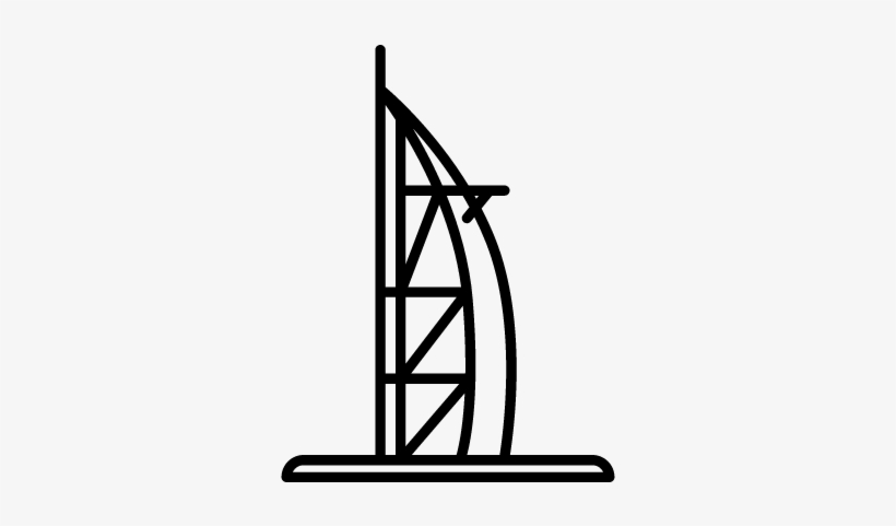 Dubai Burj Al Arab Vector - Burj Al Arab Outline - Free Transparent PNG ...