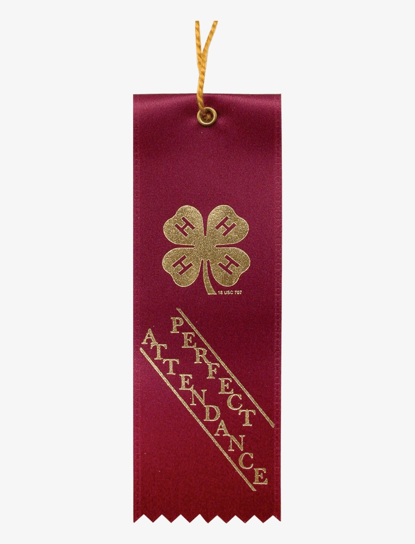 Dark Red Perfect Attendance Ribbon - Cross - Free Transparent PNG ...