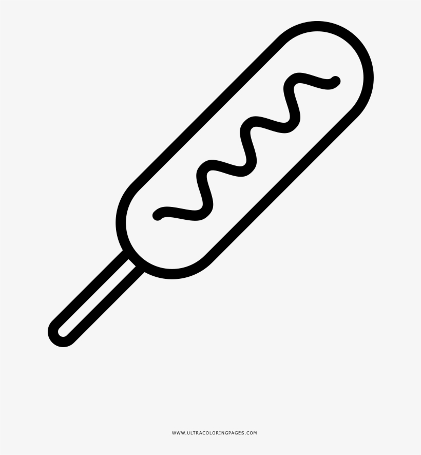 Corn Dog Coloring Page - Corn Dog Para Colorear - Free Transparent PNG ...