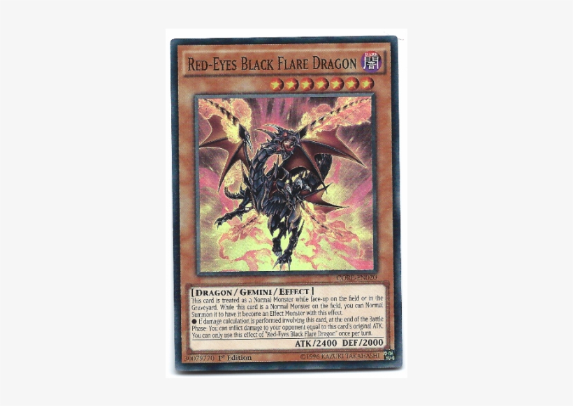 Red Eyes Black Flare Dragon Yugioh Card Core En020 - Free Transparent ...
