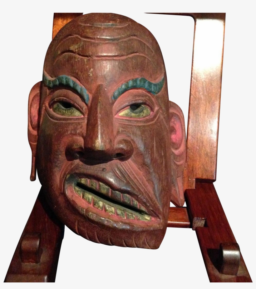 Japanese Antique Wood Noh Mask Of Genji Warrior - Genji Under The Mask ...