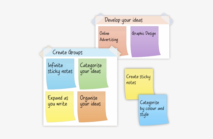 Sticky Notes And Groups - Paper - Free Transparent PNG Download - PNGkey