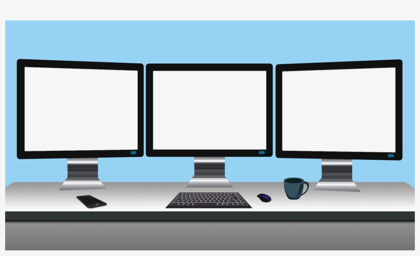 Available In Two Formats - 3 Monitor Png - Free Transparent PNG ...