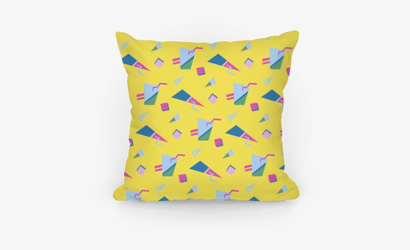Yellow 80s/90s Pattern Pillow - 1990s - Free Transparent PNG Download ...