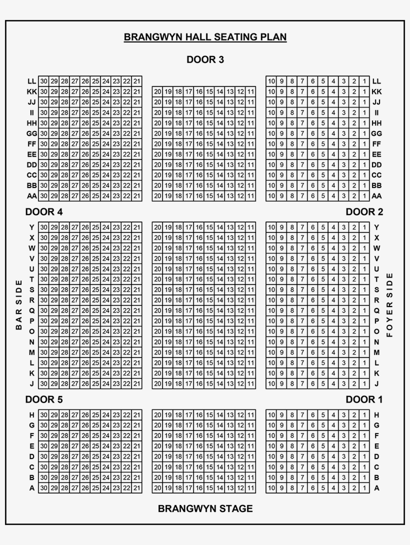 Seating Plans Brangwyn Hall - Free Transparent PNG Download - PNGkey