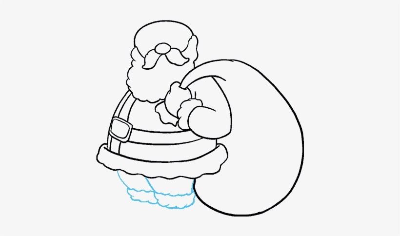 How To Draw Santa Claus - Line Art - Free Transparent PNG Download - PNGkey