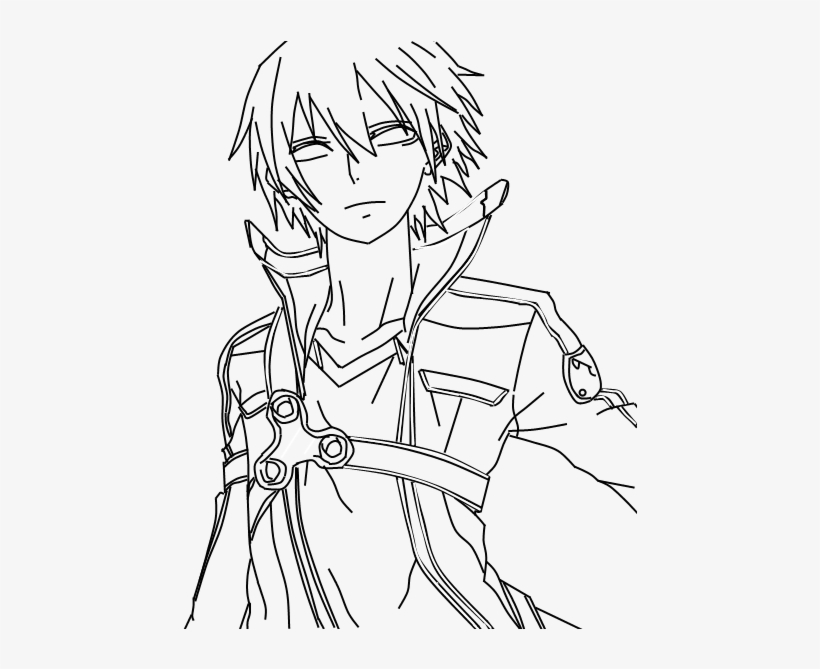 Kirito Sao Line Art By Shadexane - Sword Art Online Line Art - Free ...