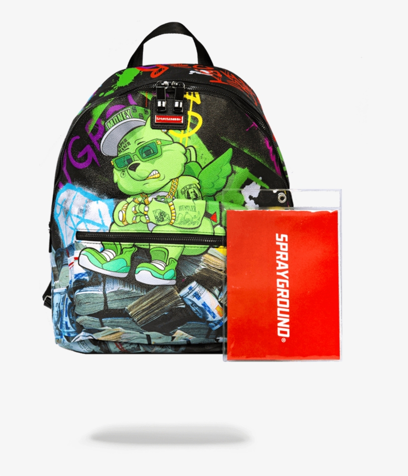 Sprayground Money Bear Stacks Backpack - Free Transparent PNG Download ...