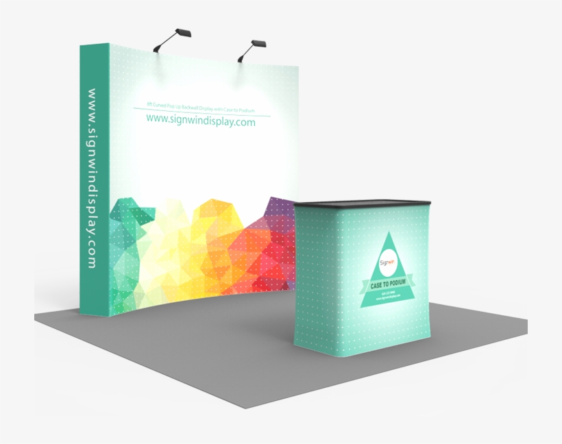 8ft Curved & Velcro Pop Up Backwall Display With Premium - Graphic ...