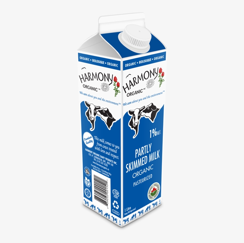 Organic 1% Milk One Litre Carton - One Liter Of Milk - Free Transparent ...