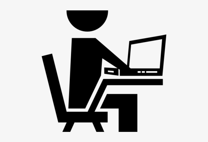 Clip Art Person At Computer - Free Transparent PNG Download - PNGkey