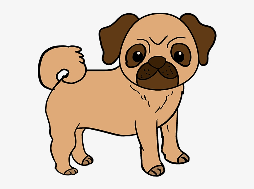 How To Draw Pug - Draw A Pug Step By Step - Free Transparent PNG ...