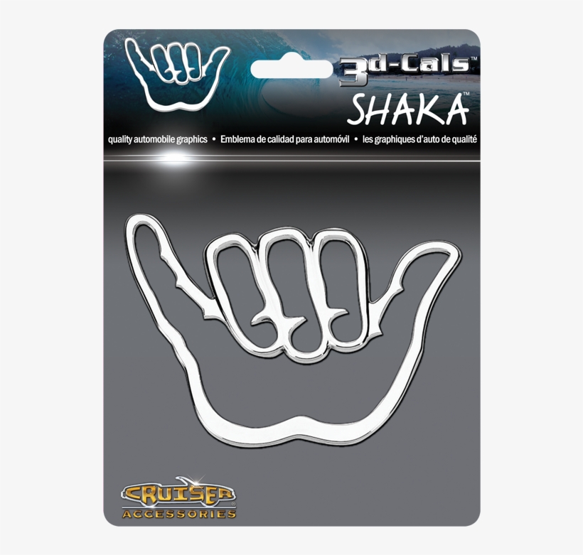 3d-cals Shaka, Chrome - Auto Fish Symbol Christian Ichthus Adhesive For ...